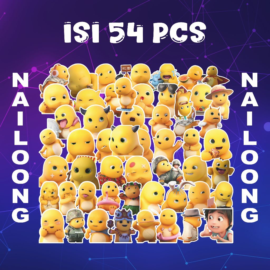 Jual Sticker Cute Nailoong Dinosaurus Kuning Lucu | (Isi 54 PCS ...