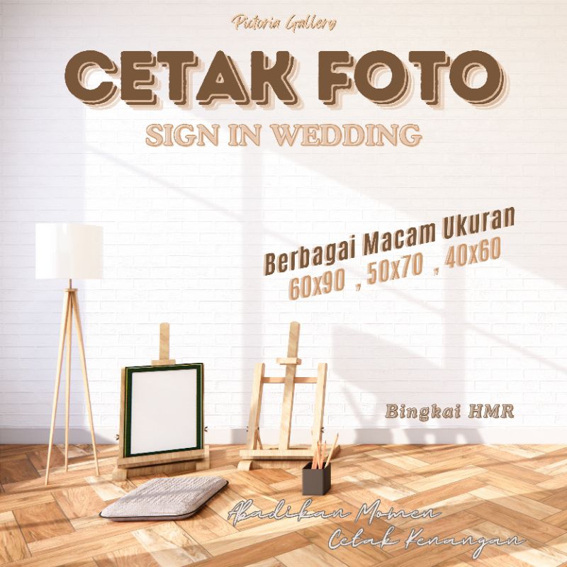 Jual Cetak Foto Sign In Wedding 20R 50x70 CM Bingkai HMR / MDF Hijau ...