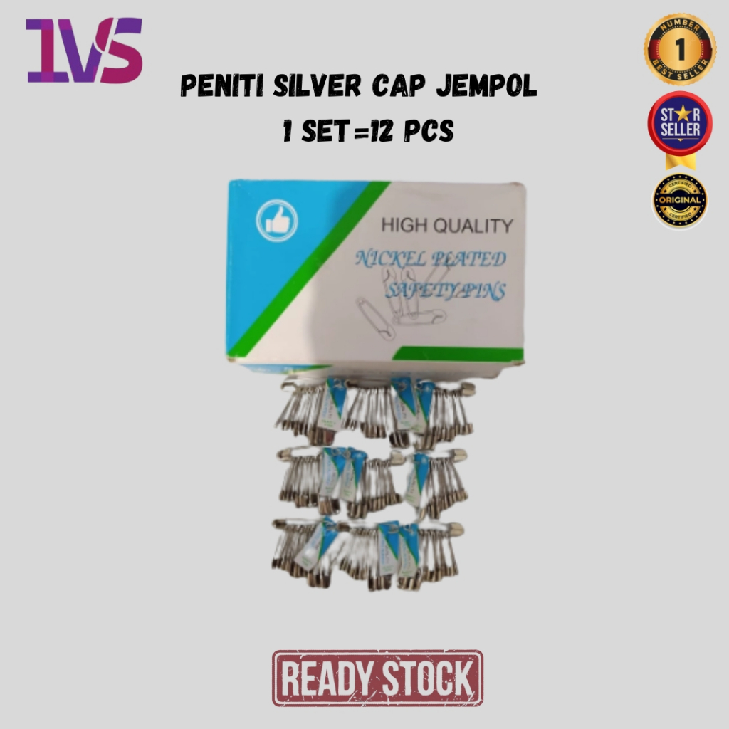 Jual Peniti Silver Cap Jempol Kualitas Jepang ( 1 Set=12 Pcs) | Shopee ...