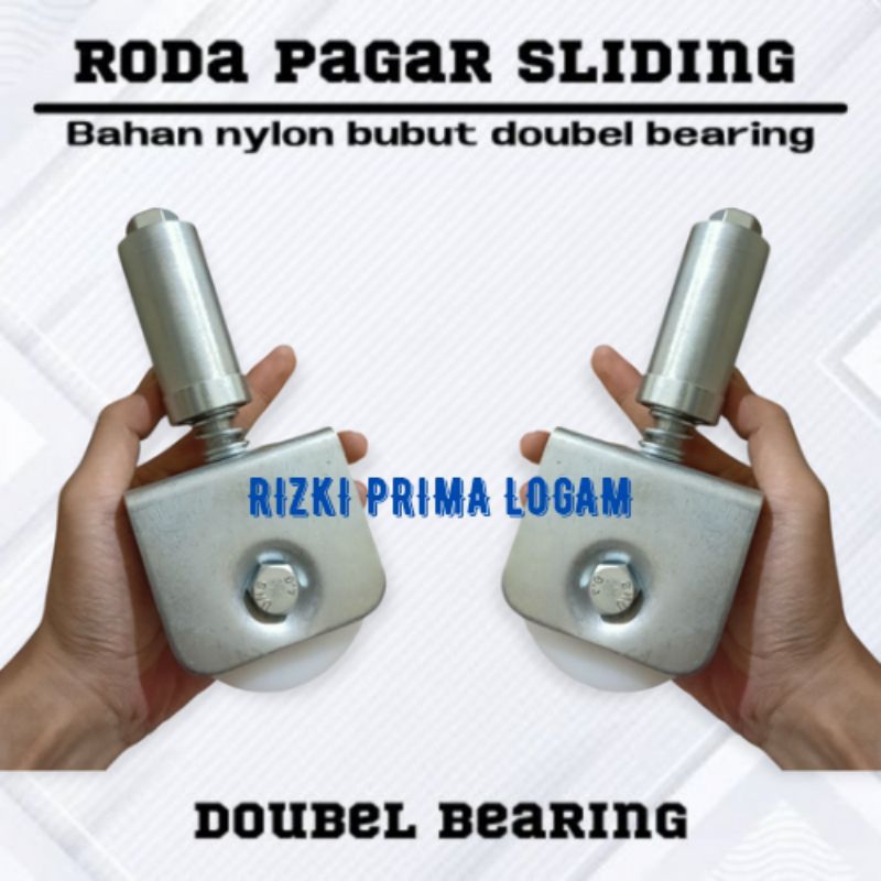 Jual Roda pagar sliding nylon Uk6,7,8cm Doubel bearing siap pakai ...