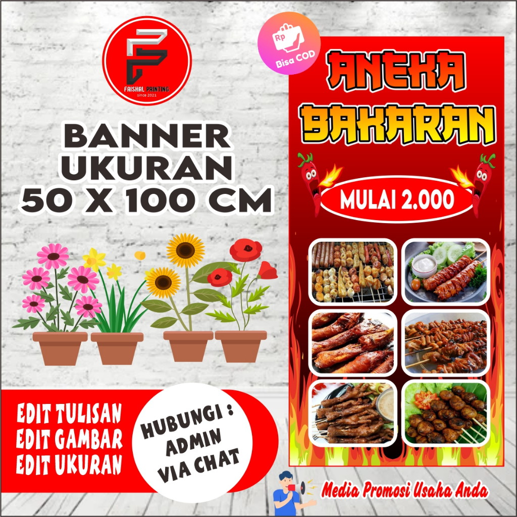 Jual Banner Spanduk Aneka Bakaran / banner Seafood Bakar Ukuran 50 x ...
