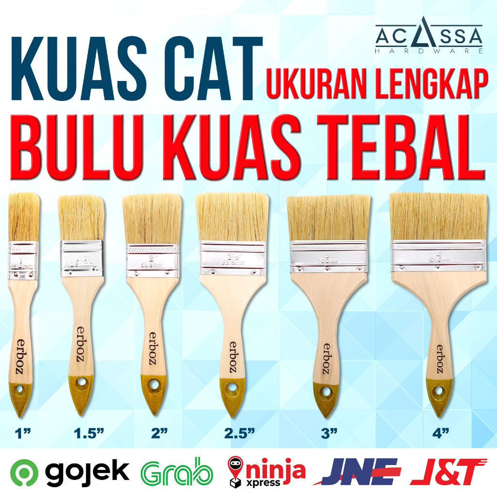 Jual KUAS CAT TEBAL / Kuas Cat Gagang Kayu / KUAS CAT ERBOZ / KUAS ...
