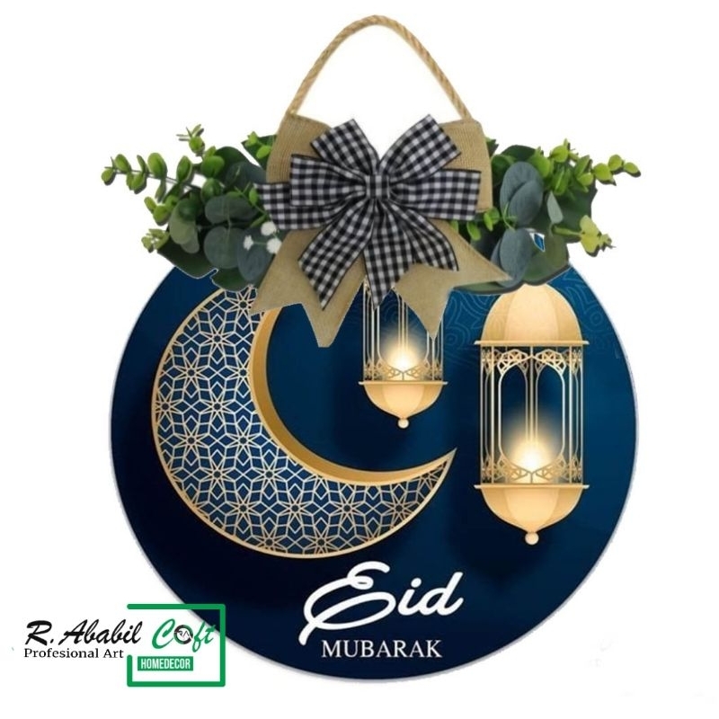 Jual Hiasan pintu Menyambut hari raya Eid Mubarak| Door hanger| Hari ...