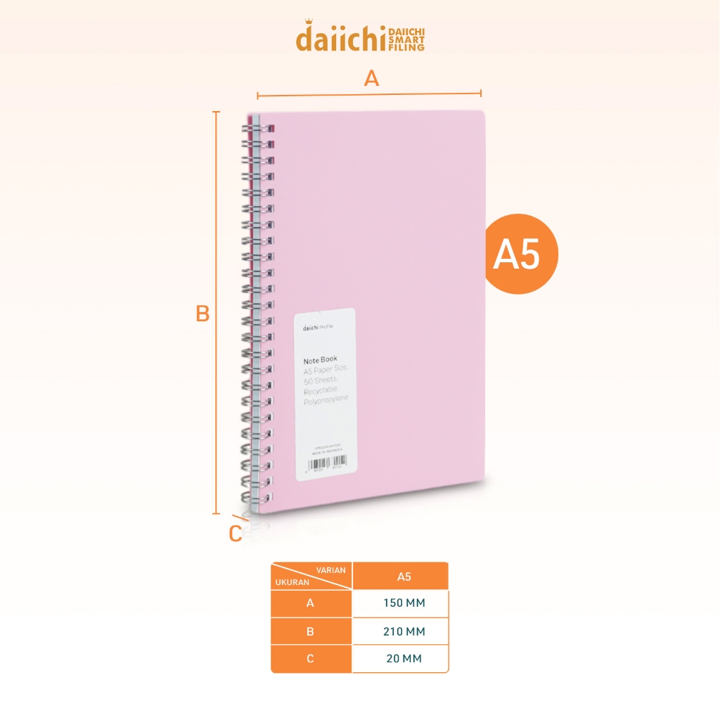 Jual Daiichi - Notebook Buku Tulis Buku Catatan Buku Spiral Ukuran A5 ...