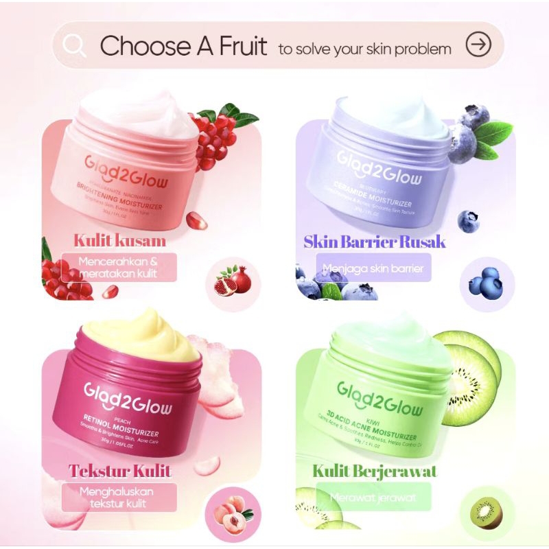Jual GLAD2GLOW Moisturizer Pomegranate | Glad2glow moisturizer ...