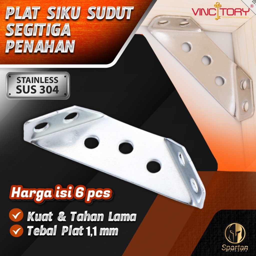 Jual Siku Ambalan Sudut Bracket Plat Bingkai Segitiga Stainless ...