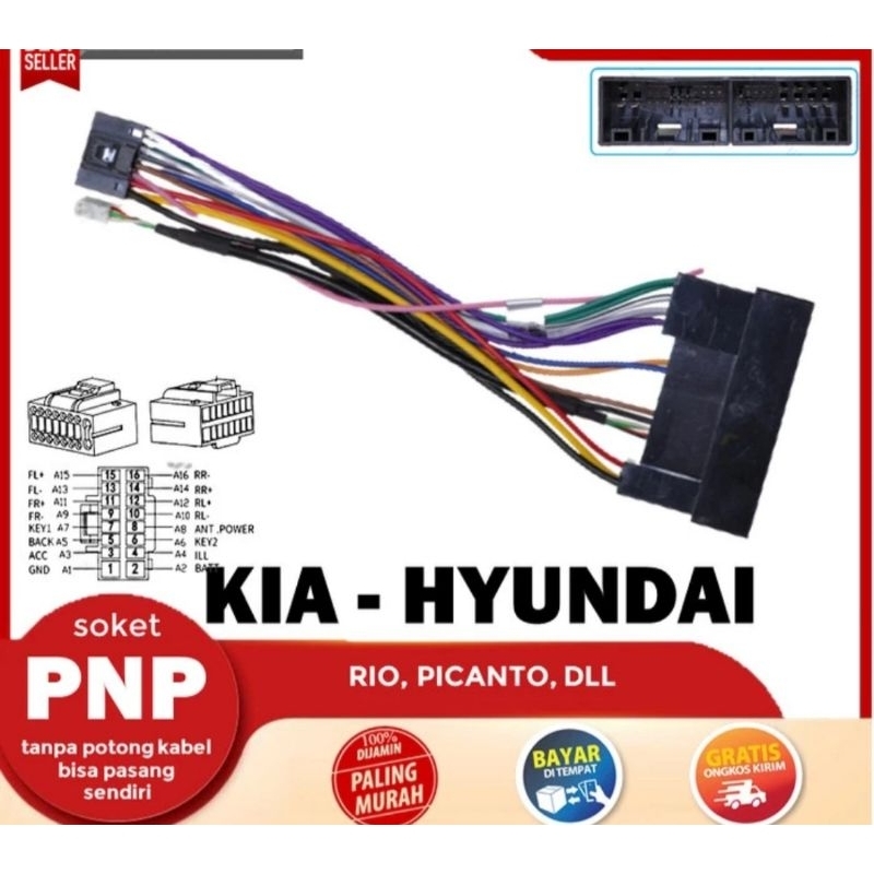 Jual Kabel Soket Head Unit Android KIA hyundai Kabel Socket Android ...