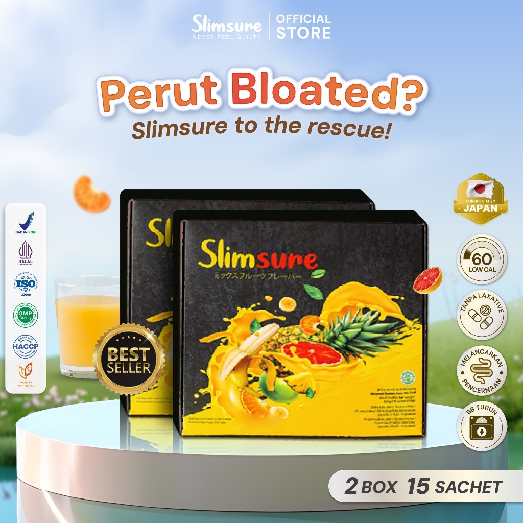 Jual SLIMSURE Fiber Minuman Detoks Diet Bundling 2 Box isi 30 Sachet ...