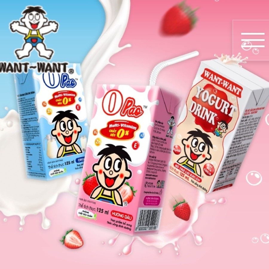 Jual Want Want O Pao Milk 4x125 Ml ALL VARIANT | Shopee Indonesia