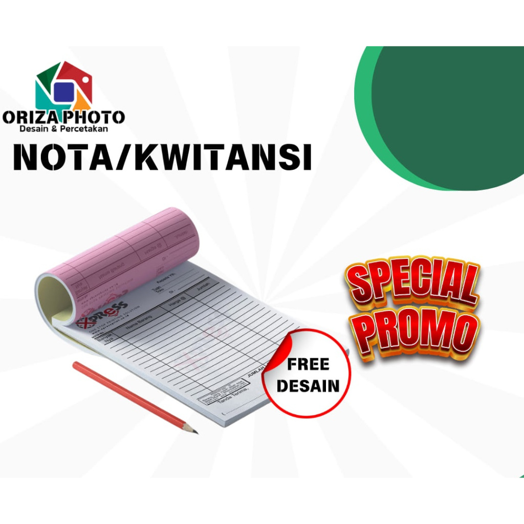 Jual Nota/kwitansi Custom 2 ply nama toko gratis desain | Shopee Indonesia