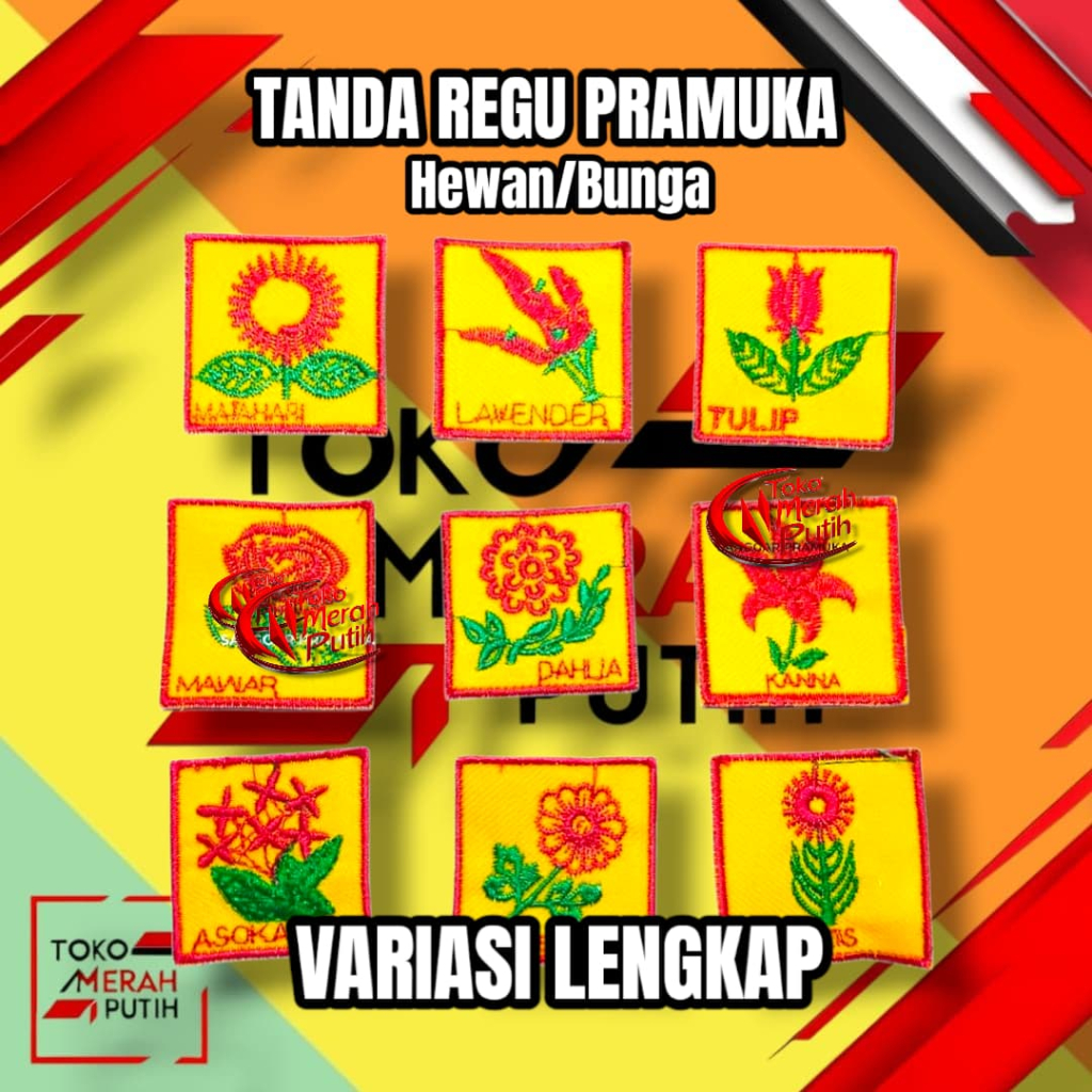 Jual Badge tanda regu Pramuka putri nama bunga variasi lengkap | Shopee ...
