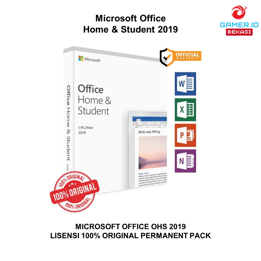 Jual MICROSOFT OFFICE OHS 2019 LISENSI 100% ORIGINAL PERMANENT PACK ...