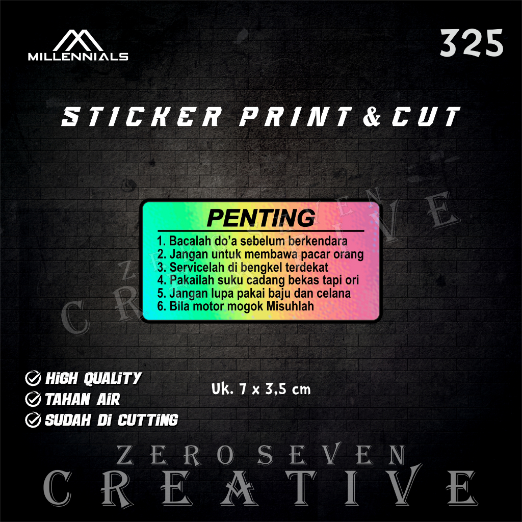 Jual STIKER MOTOR "PENTING" HOLOGRAM / RACING / STIKER VIRAL / LAPTOP ...