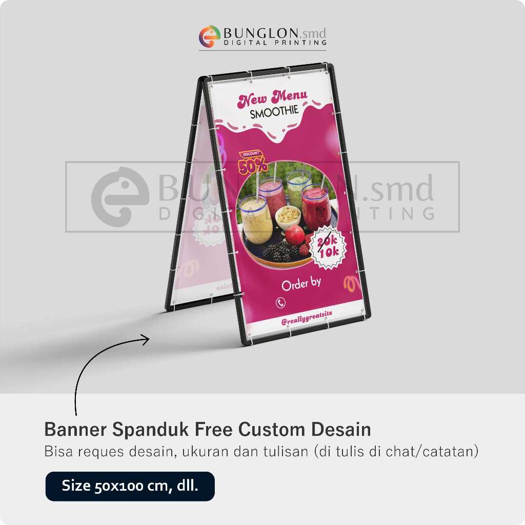Jual PRINT CETAK SPANDUK BANNER SMOOTHIE BISA CUSTOM | Shopee Indonesia