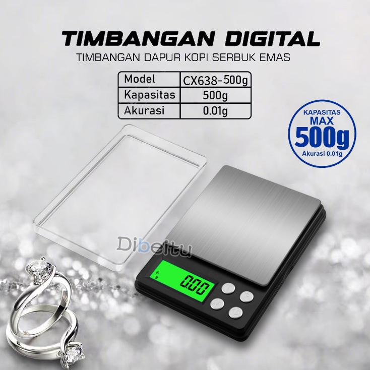 Jual Timbangan Mini Digital 500gr/0.01gr/Timbangan Perhiasan/Timbangan ...