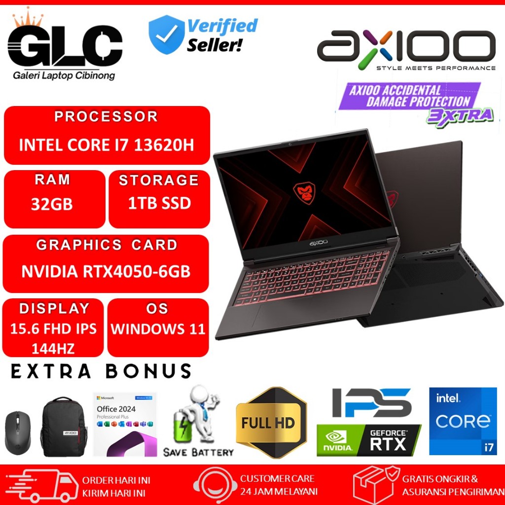Jual Laptop Gaming Axioo Pongo 750 i7 13620H RTX4050 6GB 32GB 1TB SSD ...