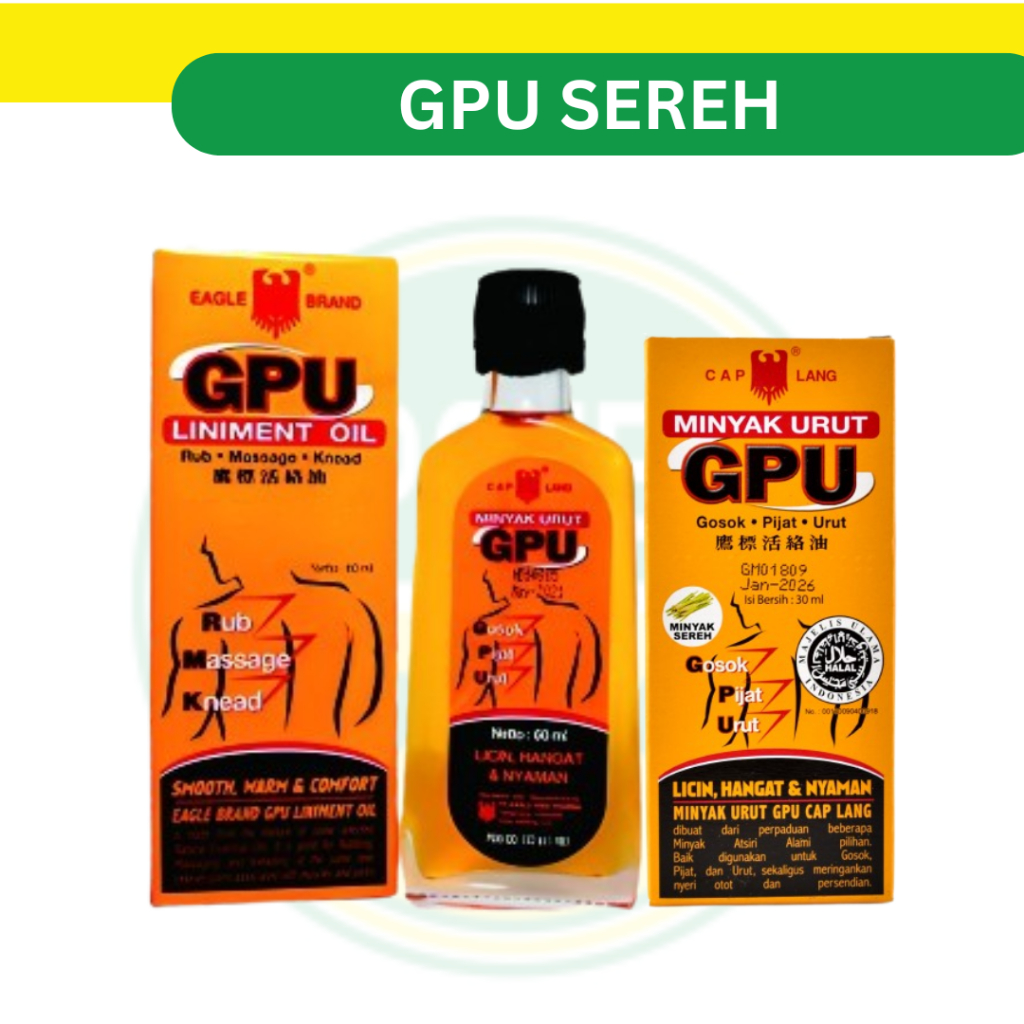 Jual GPU MINYAK URUT SEREH 60, 30 ML | Shopee Indonesia
