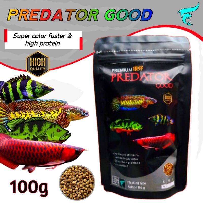Jual Pelet ikan PREDATOR GOOD isi 100 gram pakan ikan channa pbass arwana | Shopee Indonesia