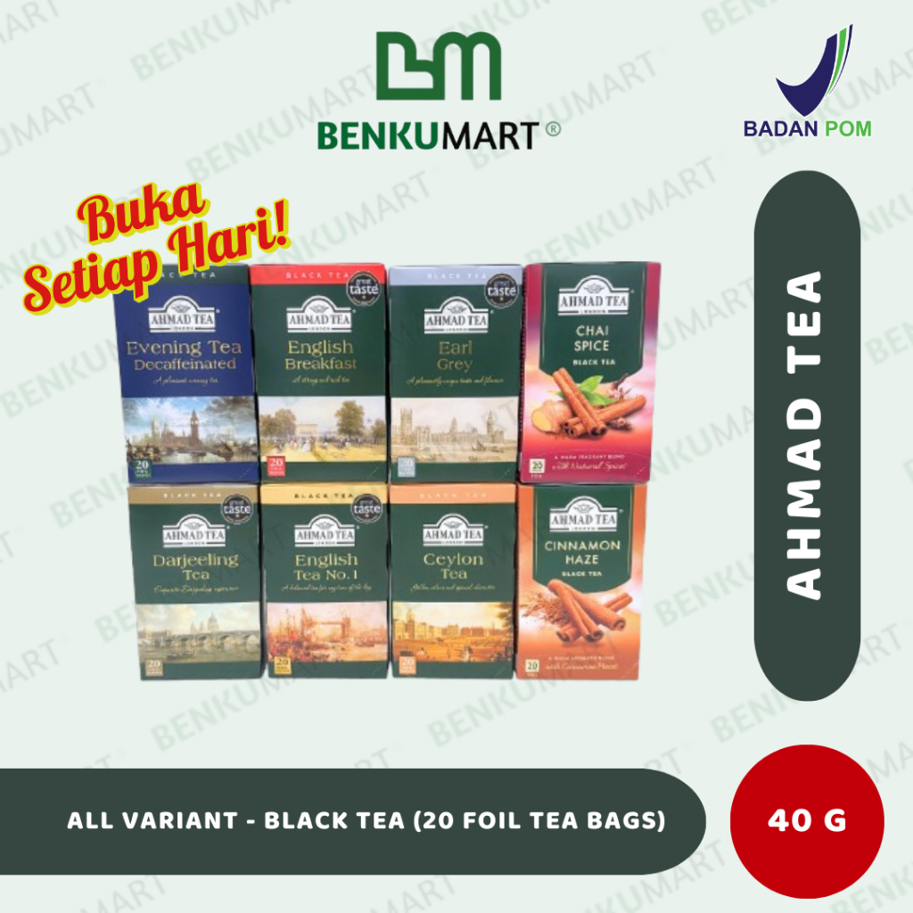 Jual Ahmad Tea All Variants - 40gr | Black Tea - 20 Tea Bags | Shopee ...