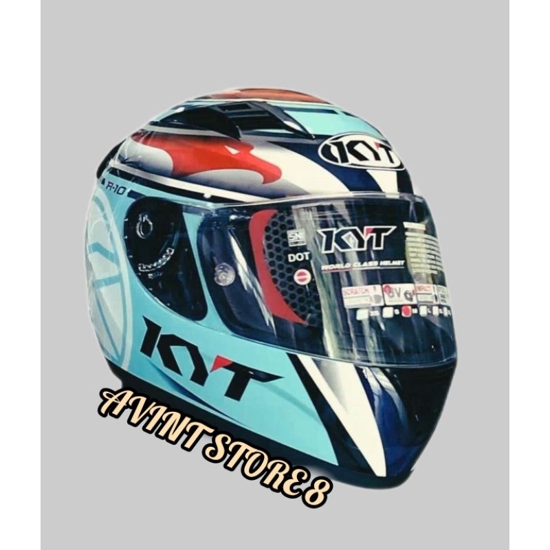 Jual HELM KYT PULL FACE KYT R10 AQUAMARINE ORGINAL | Shopee Indonesia