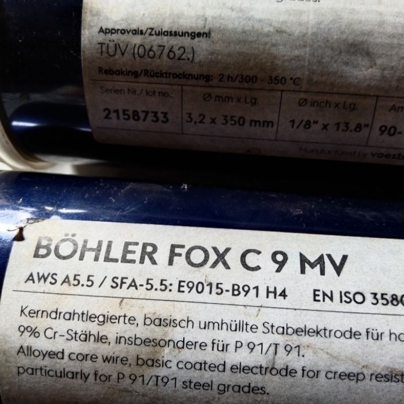 Jual BOHLER FOX C 9 MV AWS E9015-B91 H4 Size.3.2MM ( 1KG ) | Shopee ...