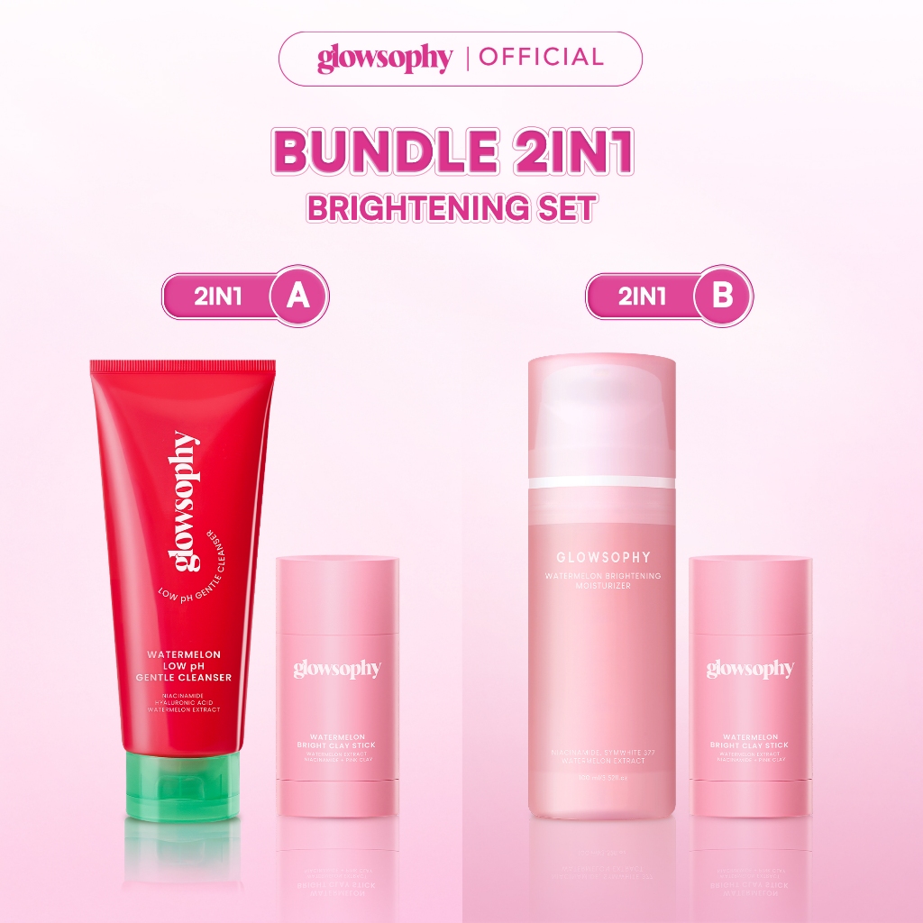 Jual Glowsophy Bundle 2in1 Brightening Set Watermelon Bright Clay Stick ...