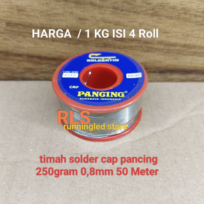 Jual Timah Solder Cap Pancing 0,8mm 250gram ( 1 Kg Isi 4 roll ) | Shopee Indonesia
