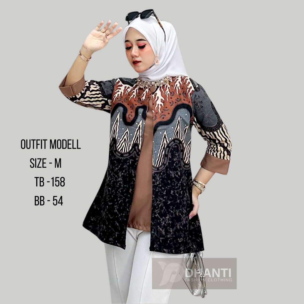 Jual Baju Model blouse batik wanita modern premium elegant Mahogany ...