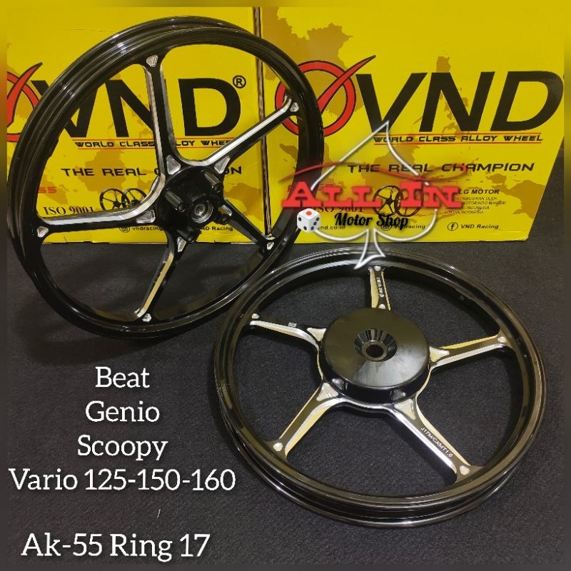 Jual VELG RACING VND AK 55 BEAT VARIO 125 VARIO 150 SCOOPY VARIO 110 140/160 RING 17 | Shopee ...