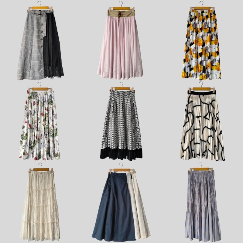 Jual (O-W) Rok Plisket Polos Tutu Brokat Rajut Knit Motif Premium Two ...