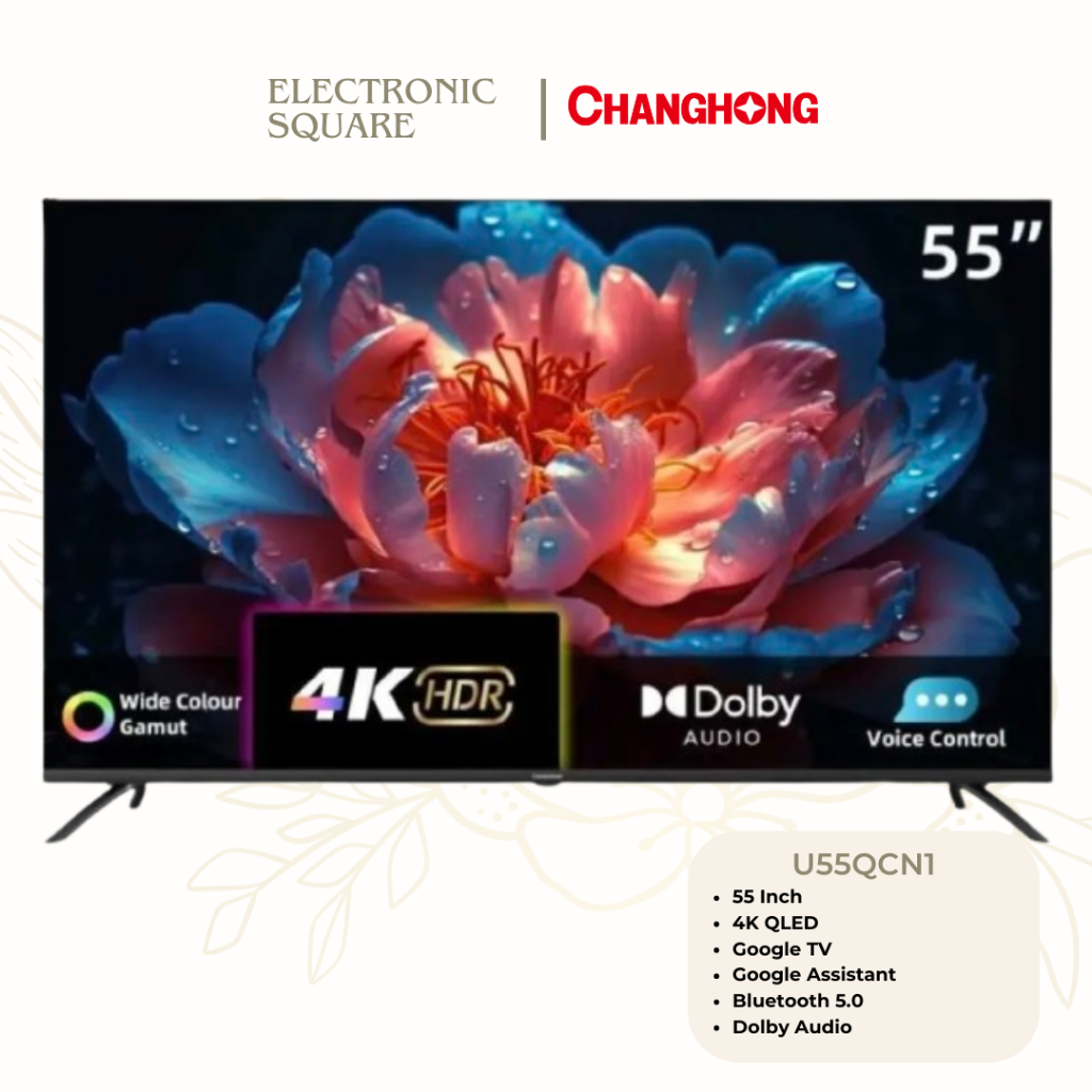 Jual LED TV CHANGHONG 55 inch U55QCN1 4K QLED HDR Google TV | Shopee Indonesia