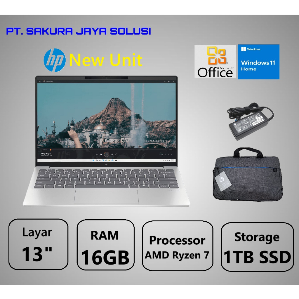Jual Laptop HP Pavilion Aero Ryzen 7 8840U Silver RAM 16GB Storage 1TB ...