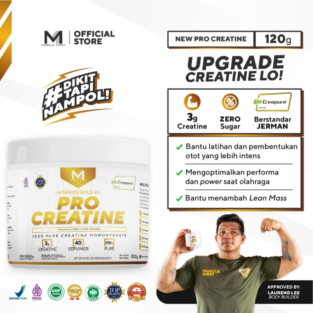 Jual Muscle First NEW Pro Creatine CREAPURE 120 Grams Gold Series ...
