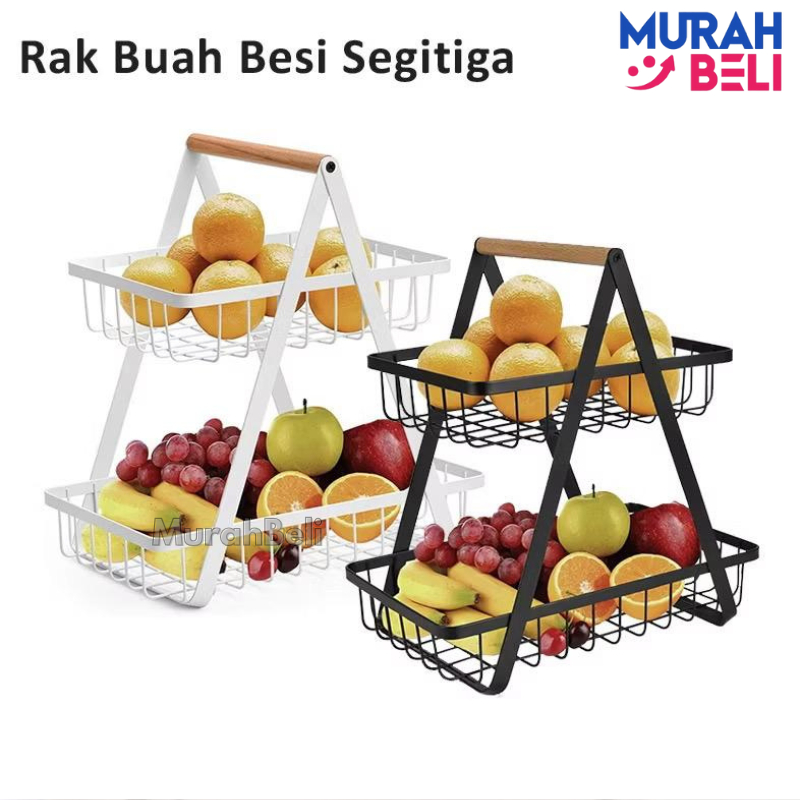 Jual MB Keranjang Rak Dapur Rak Buah Besi Rak Dapur Besi Kayu Serbaguna ...