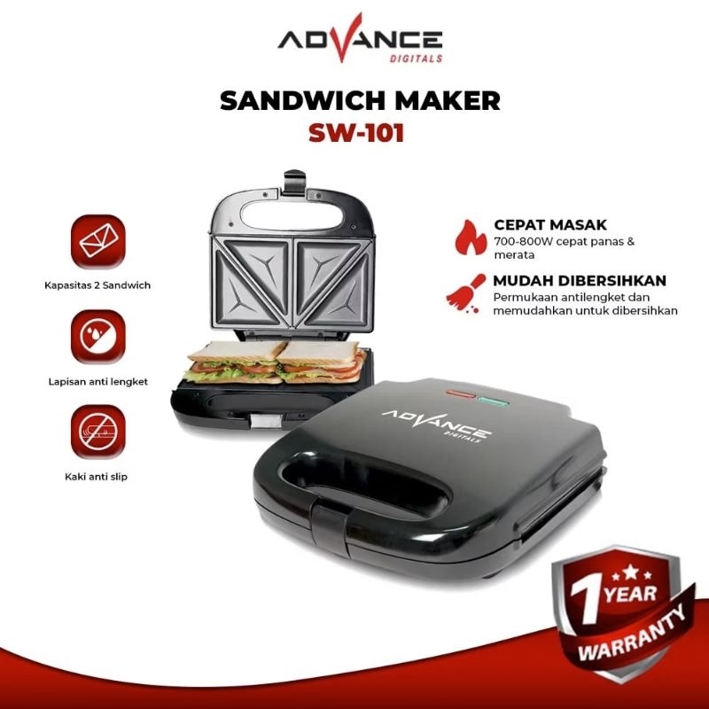 Jual TOASTER ADVANCE SW 101 SANDWICH MAKER ADVANCE SW-101 / SANDWICH ...