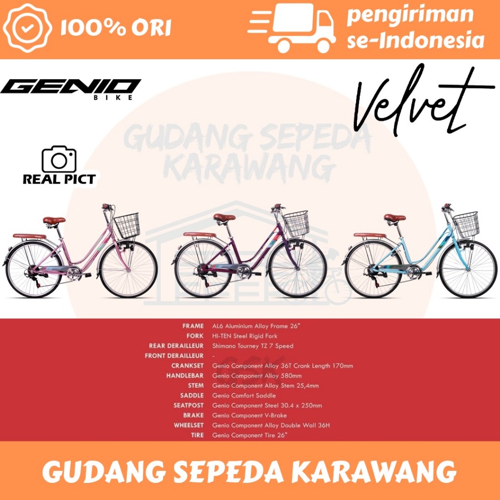 Jual SEPEDA CTB 26" GENIO VELVET | Shopee Indonesia