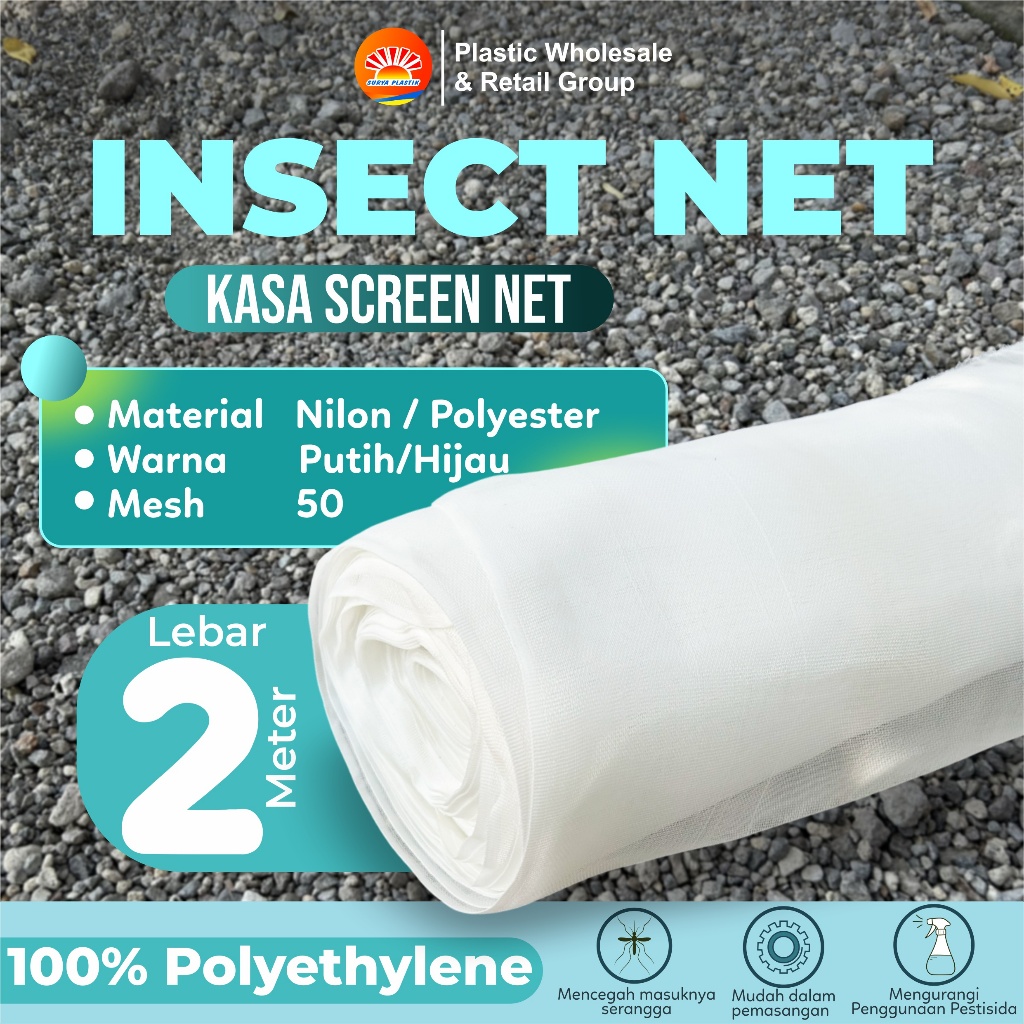 Jual JARING INSECT NET kasa Bsf Lebar 2 meter ( PUTIH & HIJAU ) TANPA ...