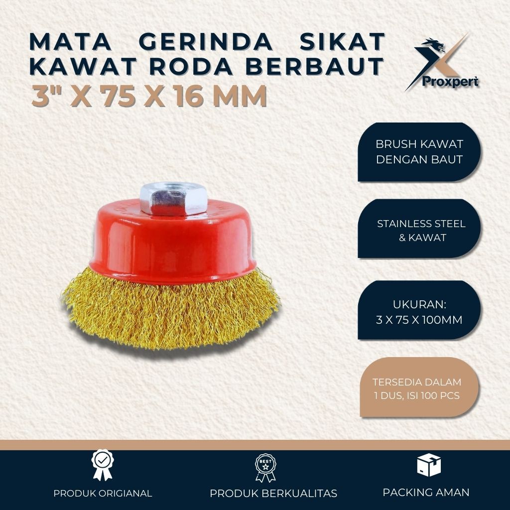Jual ProXpert Mata Gerinda Sikat Roda Berbaut Kawat Mata Gerinda Sikat ...