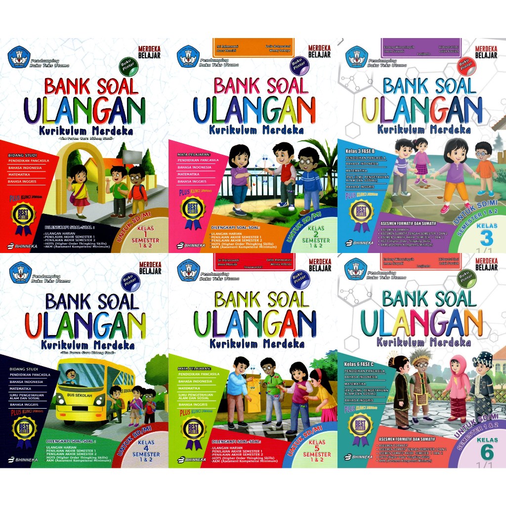 Jual BANK SOAL ULANGAN KURIKULUM MERDEKA KELAS 1,2,3,4,5,6 SD PENERBIT BHINNEKA | Shopee Indonesia