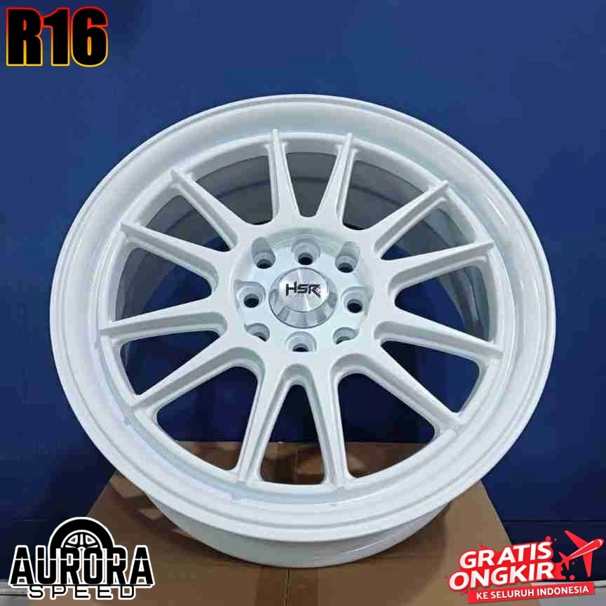 Jual Velg HSR Ende R16x7 White Pelek racing ring 16 mobil Hyundai i20 Avanza Yaris Agya Brio ...