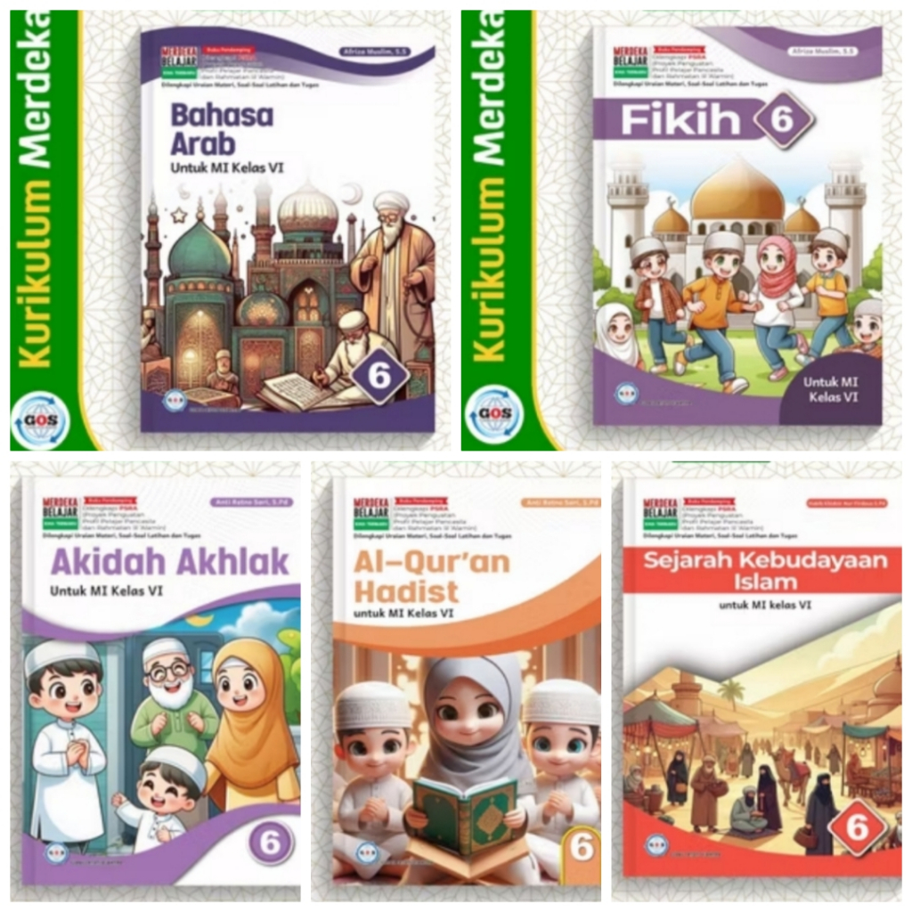 Jual Harga satuan buku teks madrasah ibtidaiyah/mi kurikulum merdeka kelas 6 penerbit Gos ...