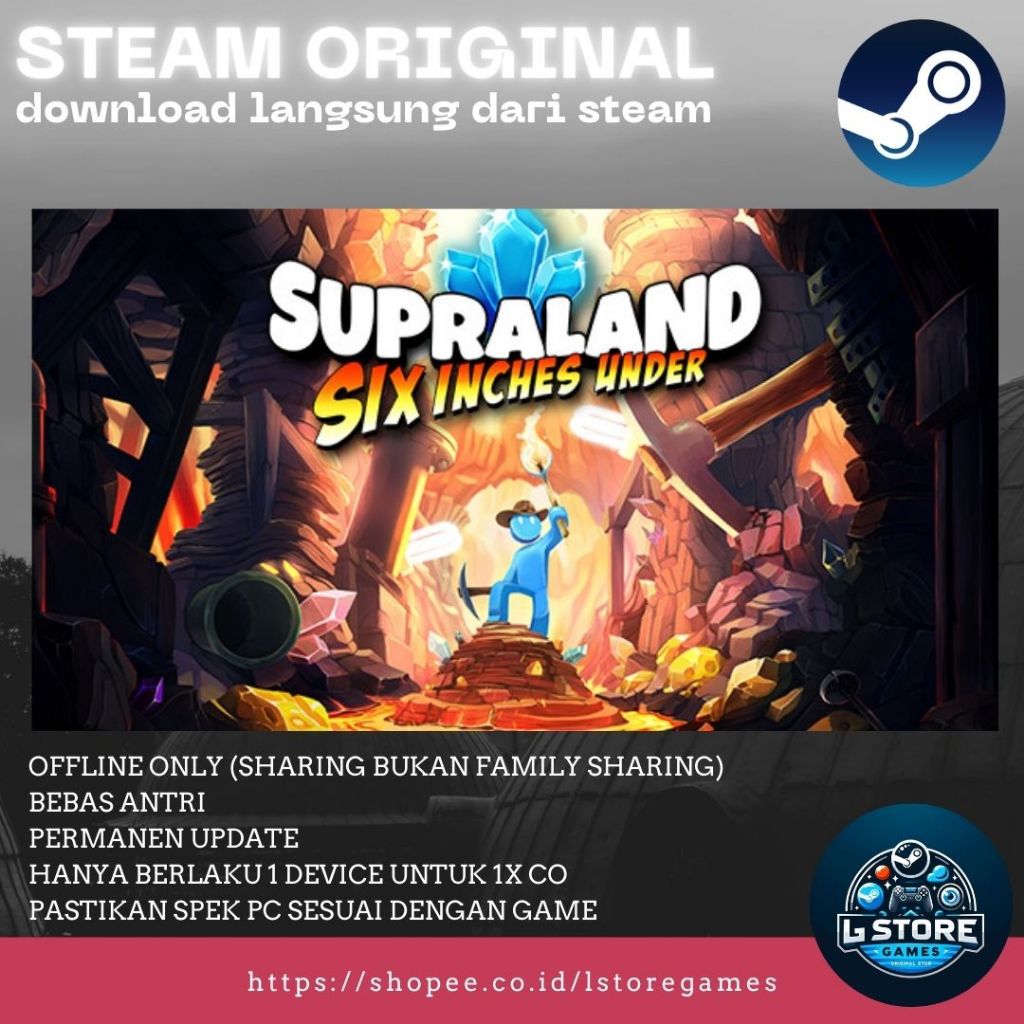 Jual Supraland Six Inches Under PC Sharing Original Offline | Shopee Indonesia