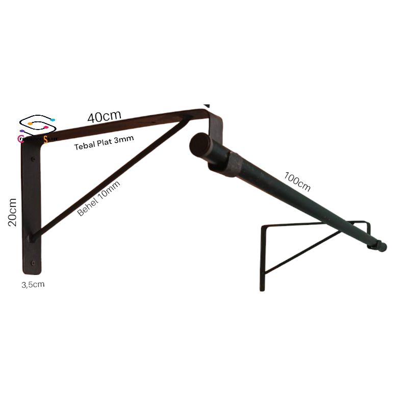 Jual fullset Gantungan baju minimalis free baud fisher Rak ambalan ...