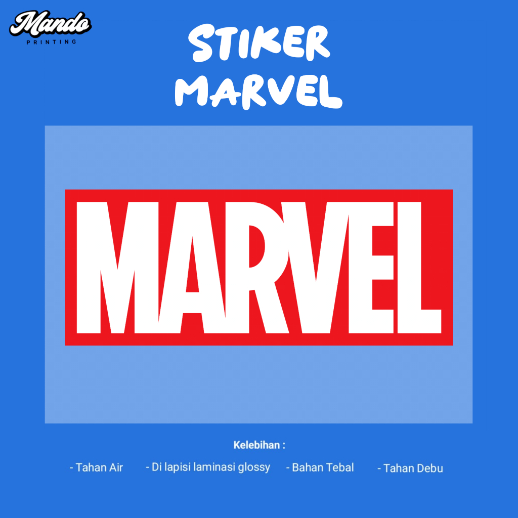 Jual Sticker Logo Marvel Stiker Avenger Print HVS Laminasi Glossy ...
