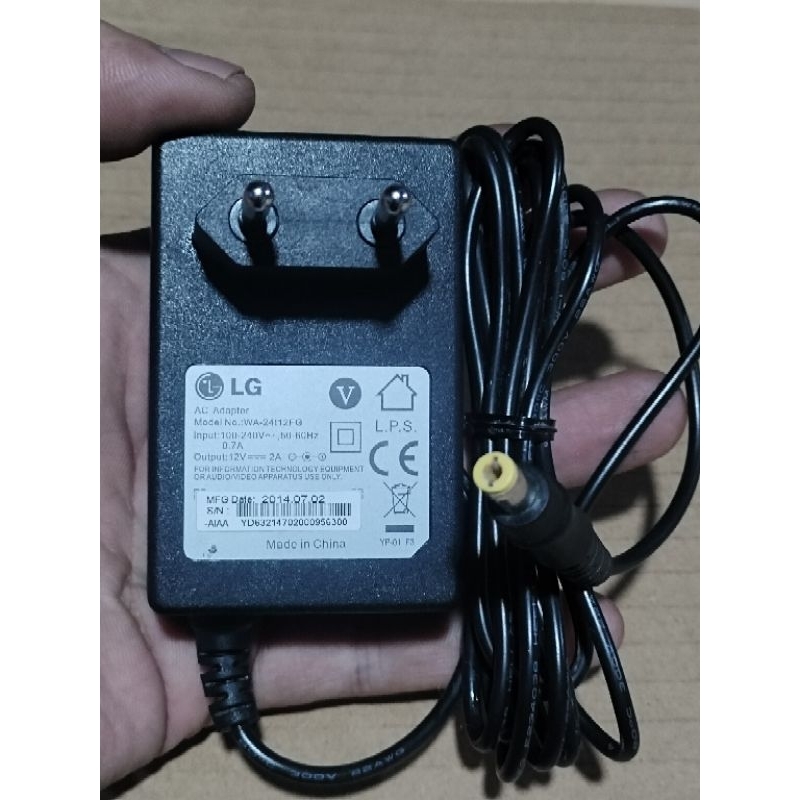 Jual adaptor lg 12v 2A fuul kabel original | Shopee Indonesia