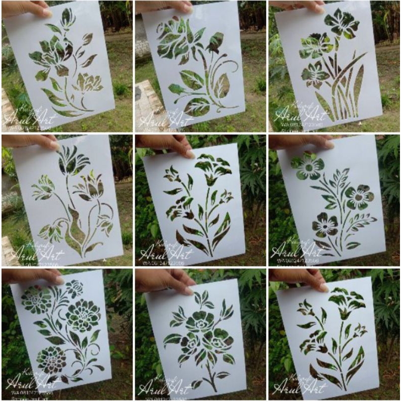 Jual Stencil / Cetakan Kerajinan Tangan, Motif Bunga, ukuran A4 #03 ...