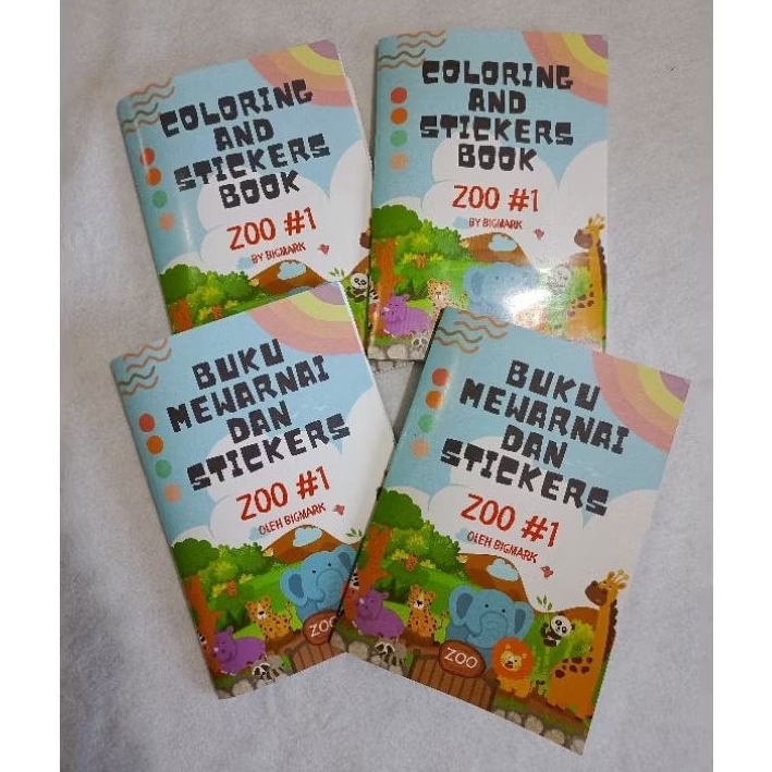 Jual Buku Mewarnai dan Stickers Zoo#1 Bahasa Indonesia | Shopee Indonesia