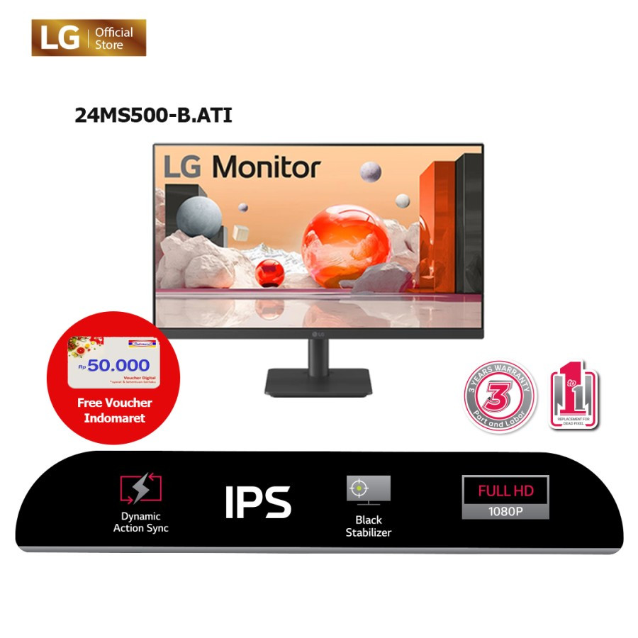 Jual LG 24MS500-B 24'' FHD monitor with AMD FreeSync 100Hz | Shopee ...