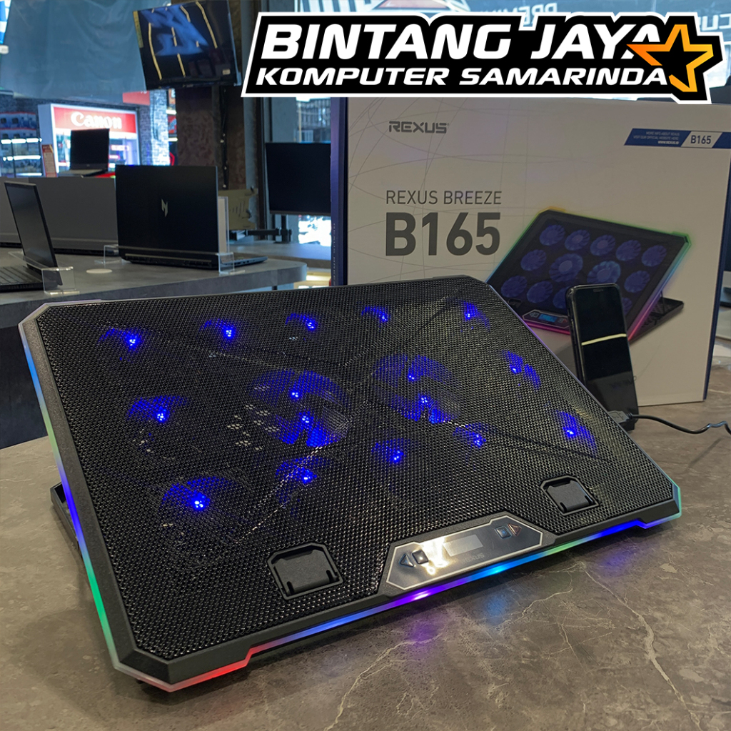 Jual Rexus B165 Cooling Pad Breeze Laptop High Speed Fan RGB | Shopee ...