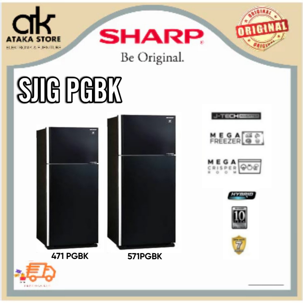 Jual KULKAS SHARP 2 PINTU SJIG471PGBK/SJIG571PGBK KAPASITAS BESAR ...